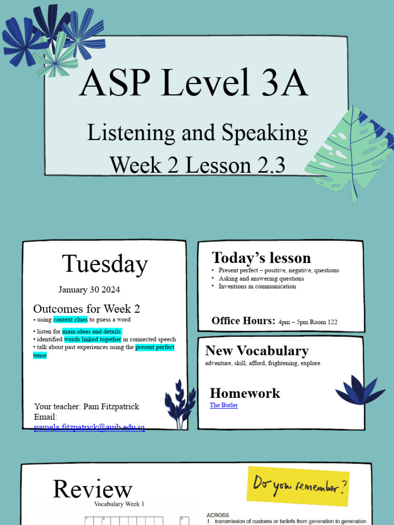 Lesson 2.3 | PDF | Question | Telephone