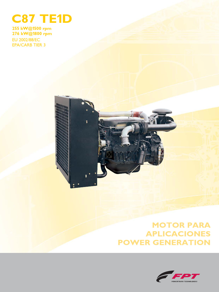 Motor FPT C87 TE1D para Generación | PDF | Ingeniería mecánica | Motor ...