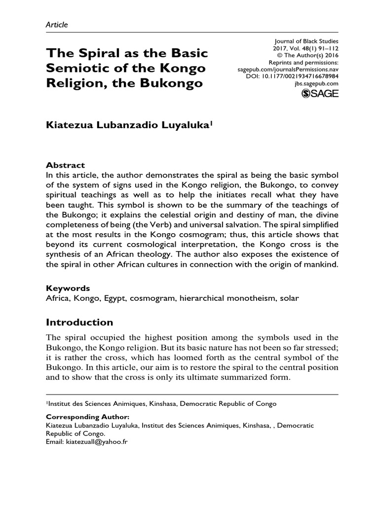 Kongo Spiral: Core Symbol of Bukongo | PDF