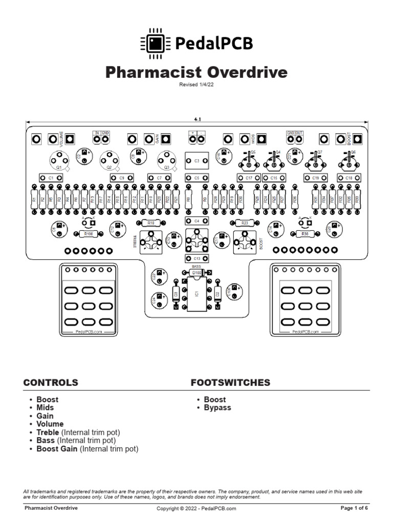 Pharmacist PedalPCB | PDF | Transistor | Field Effect Transistor