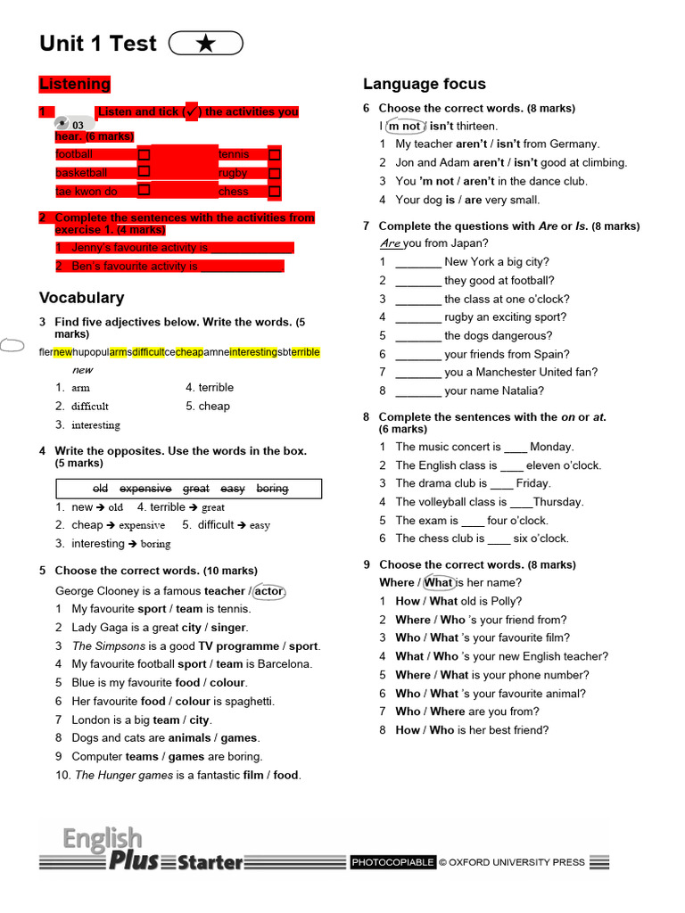 Unit 1 Basic Test (117) (Automatikusan Helyreállítva) | PDF