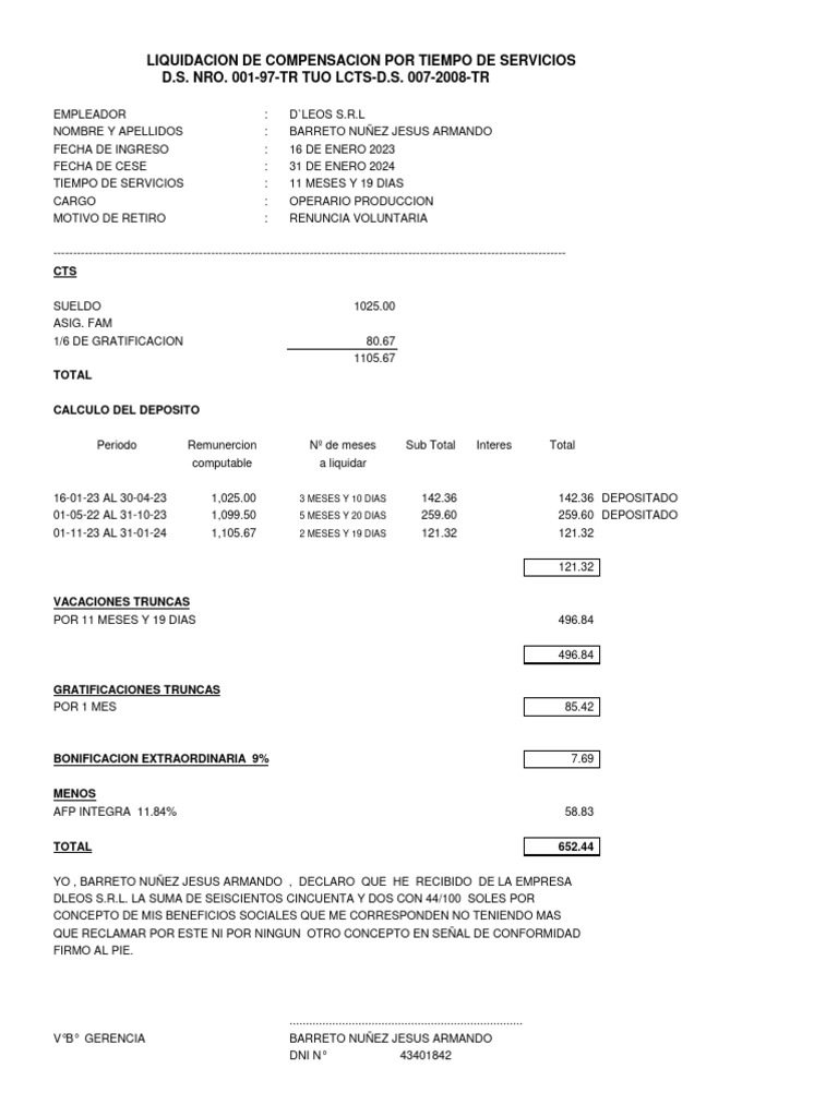 Liquidacion Jesus | PDF