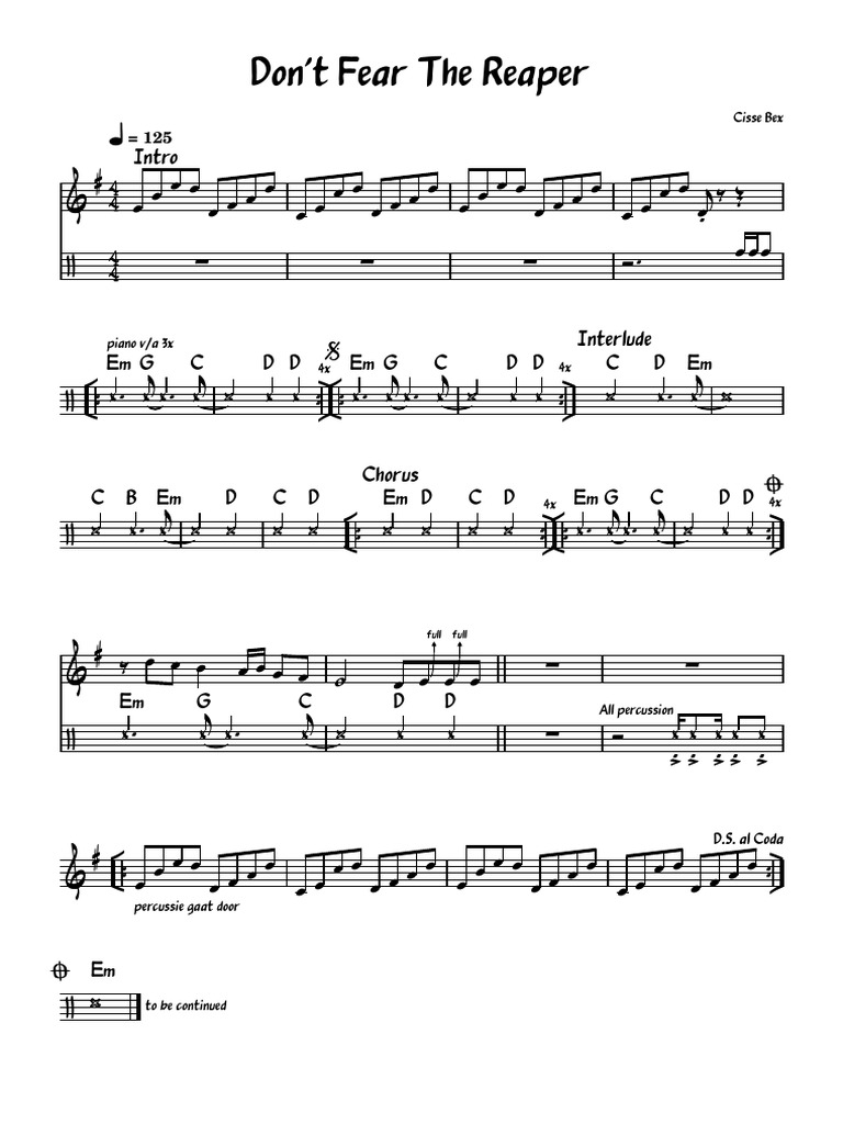 Don't Fear The Reaper | PDF | Percussion Instruments | Musical Instruments