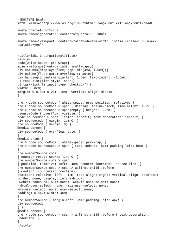Lab1 Instructions - HTML | PDF | Computers | Technology & Engineering