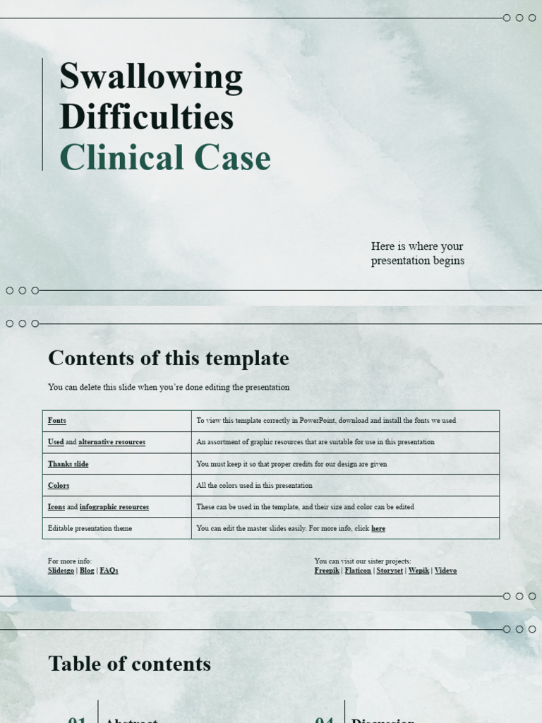Swallowing Difficulties Clinical Case by Slidesgo | PDF