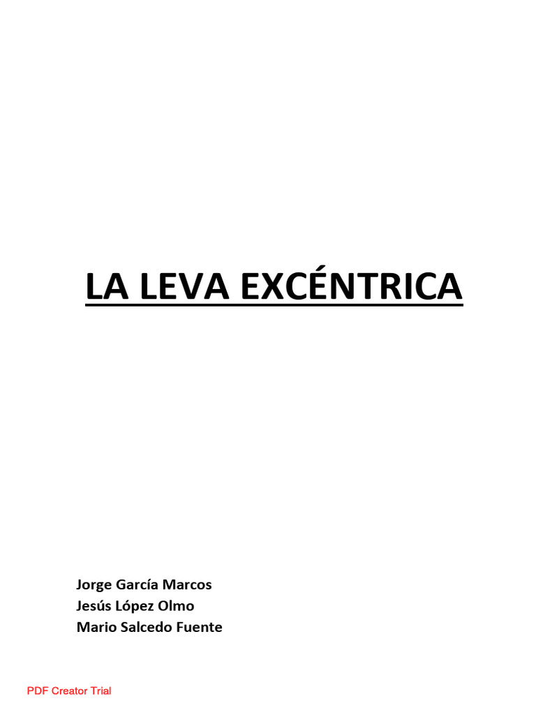 Trabajo Leva Excentrica | PDF