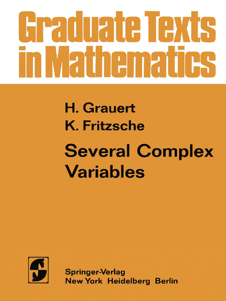Several Complex Variables - H. Grauert & K. Fritzsche | PDF | Holomorphic Function | Analysis