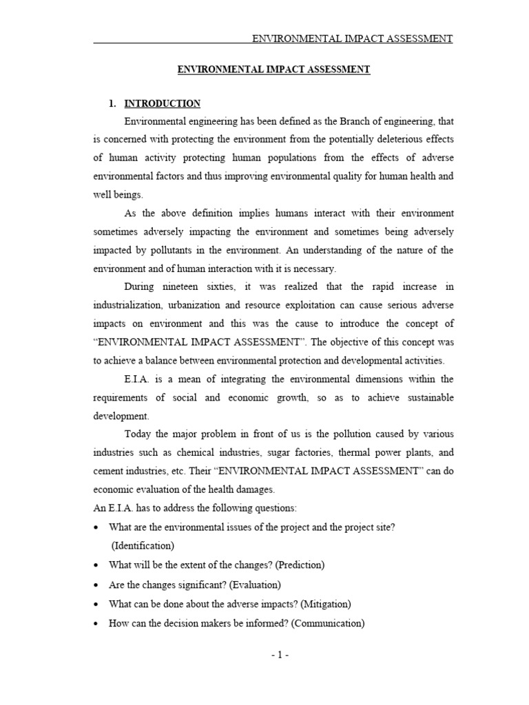 Environmental Impact Assessment (16.01.24) | PDF | Environmental Impact ...