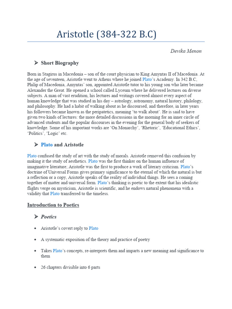 Aristotle's Literary Criticism | PDF | Tragedy | Aristotle