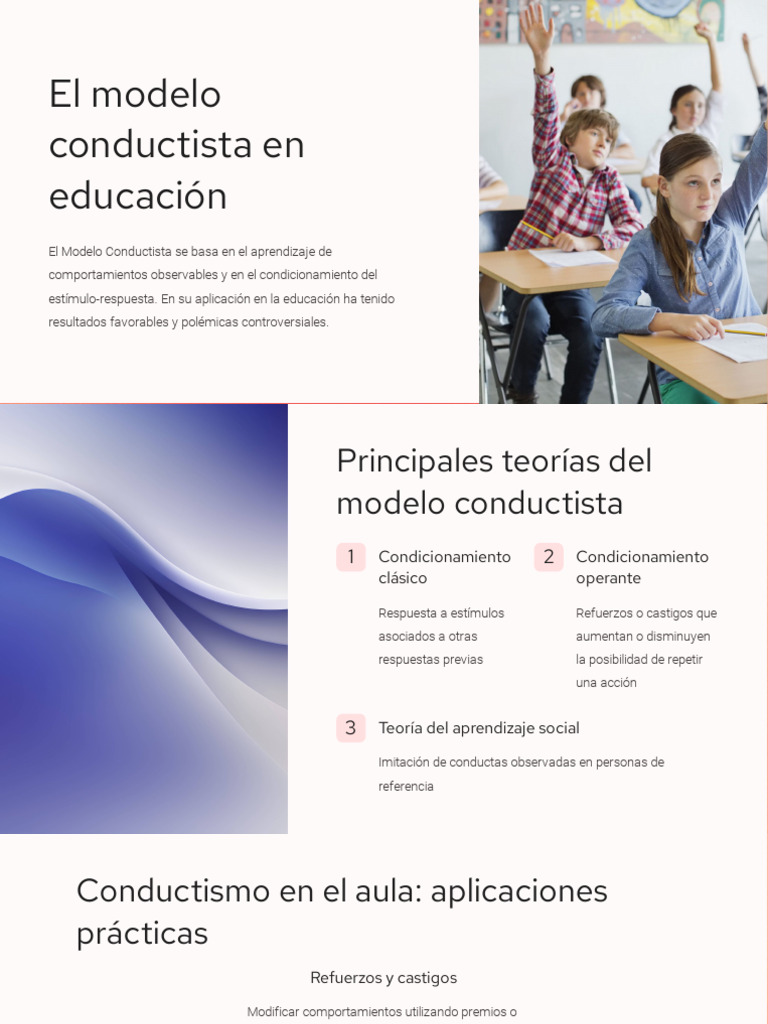 El Modelo Conductista en Educacion | PDF | Behaviorismo | Aprendizaje
