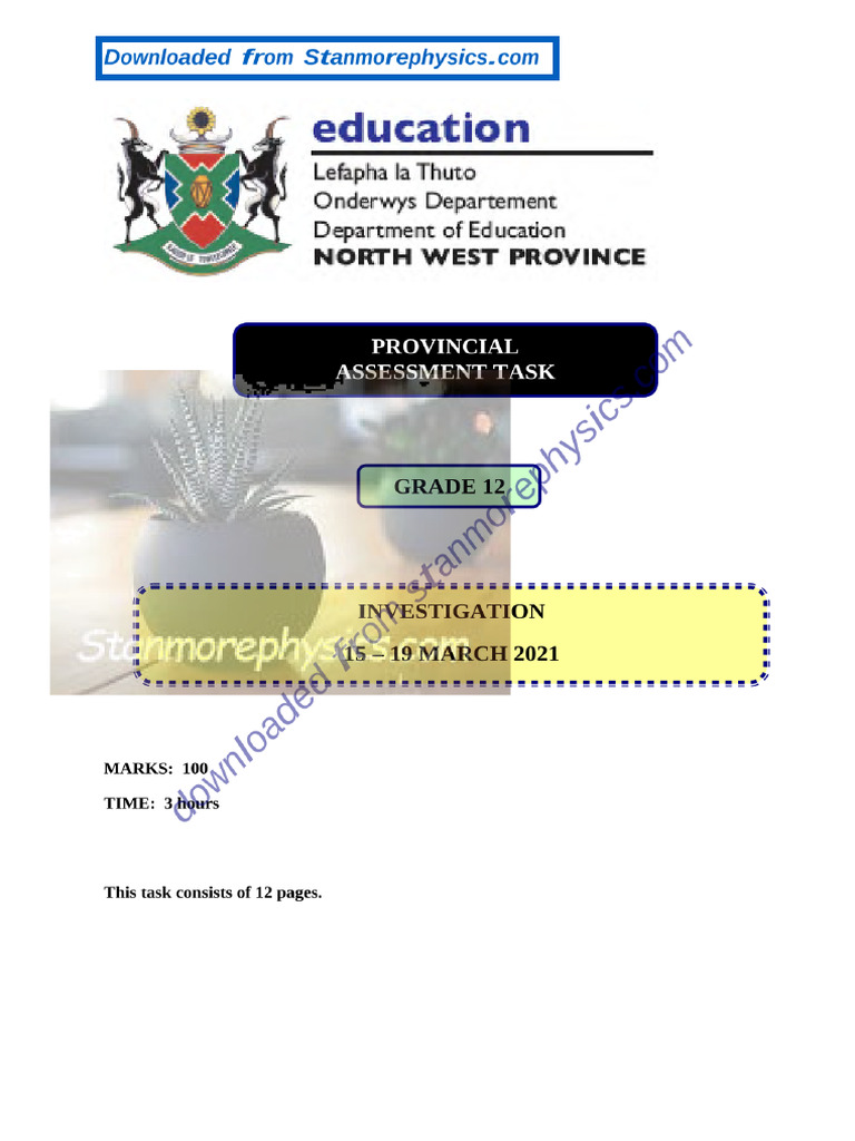 Maths Geometry Investigation 2021 NW GR 12 and Memo | PDF