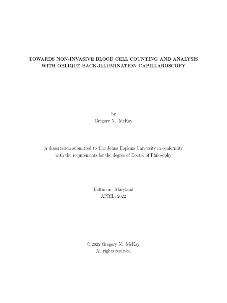 Gregory McKay PHD Thesis Compressed | PDF | White Blood Cell | Blood Cell