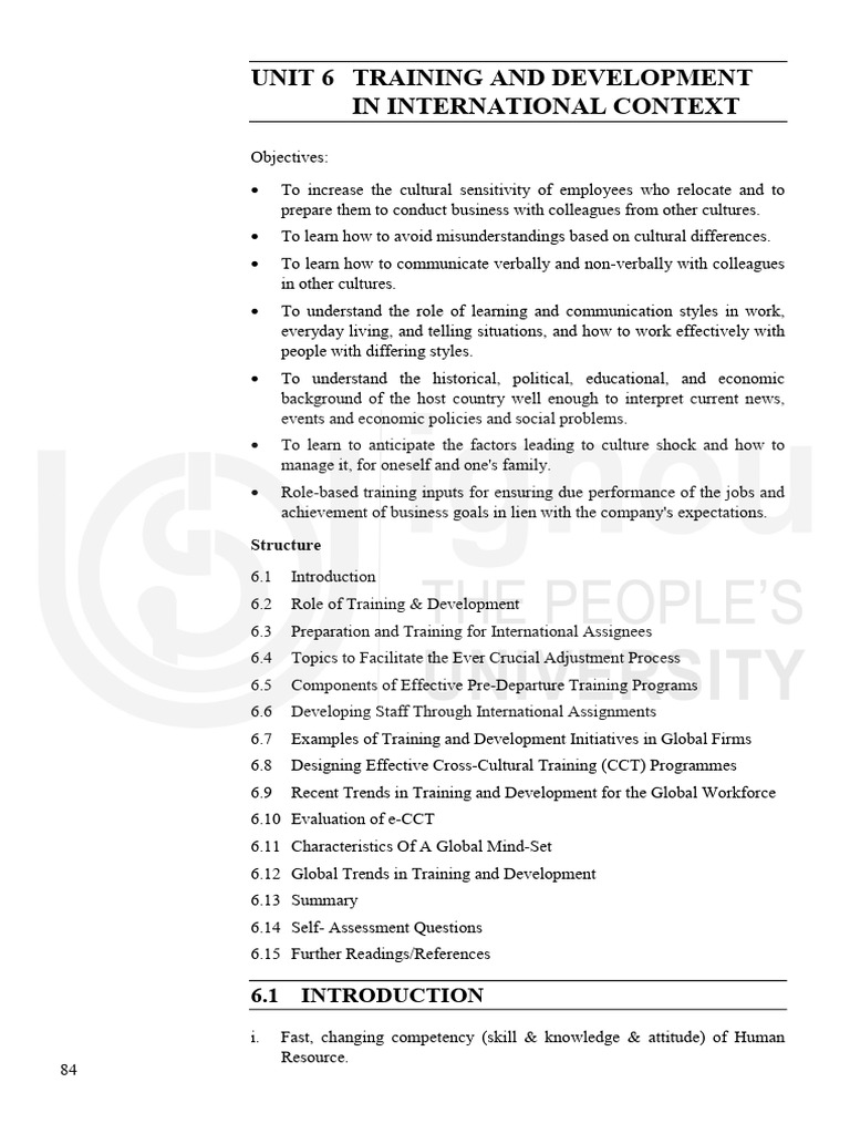 Unit-3 International Training | PDF