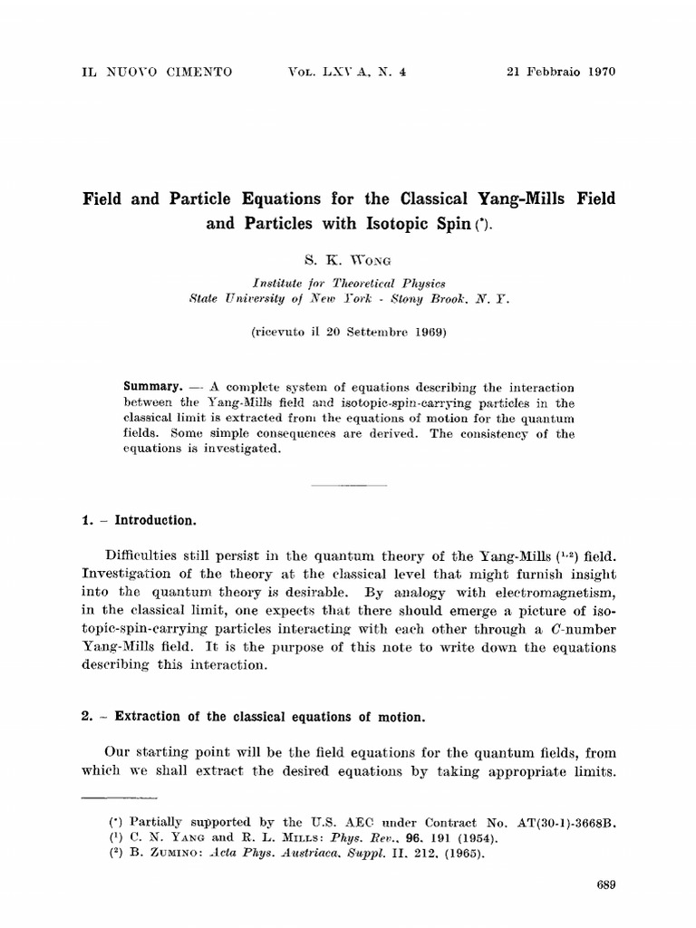 Wong | PDF | Spin (Physics) | Fundamental Interaction