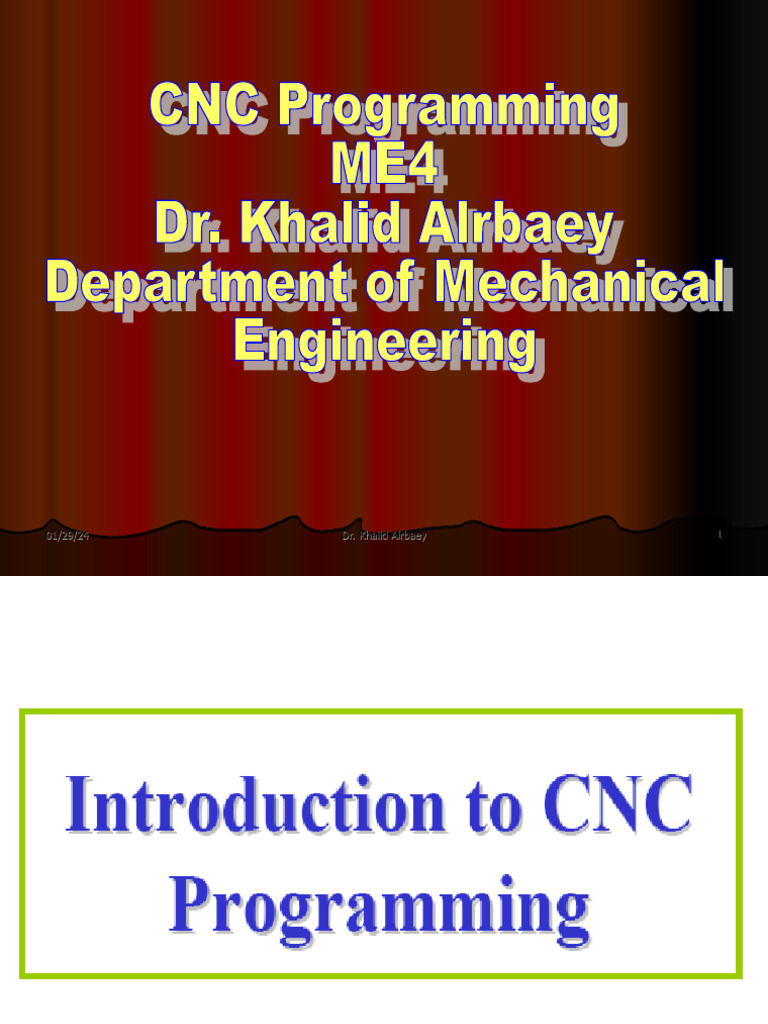 CNC Lecture 1 | PDF
