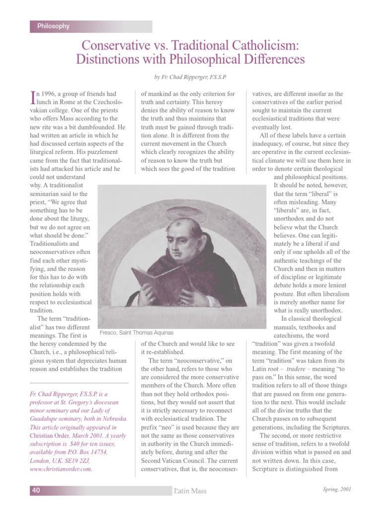Conservative vs. Traditional Catholicism | PDF | Catholic Church ...