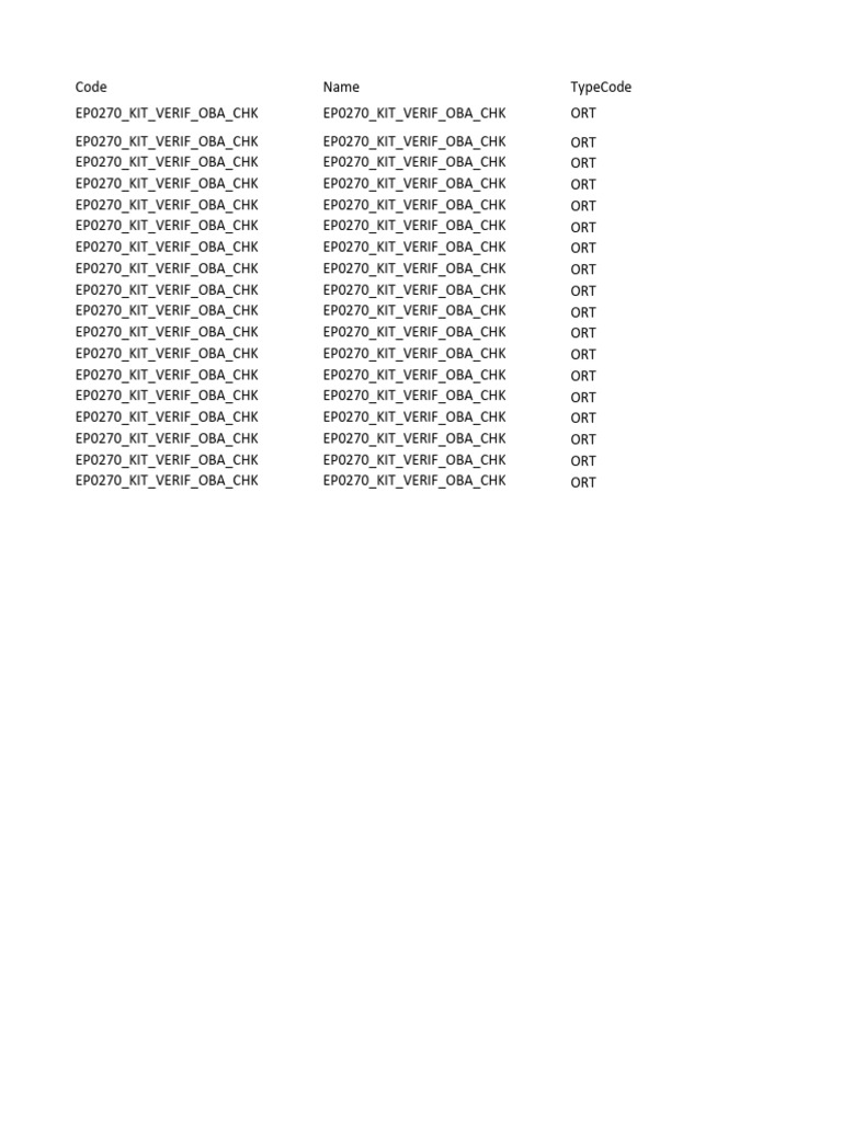Datacollectionplan Ep0270 Kit Verif Oba CHK | PDF | Components | Electrical Engineering