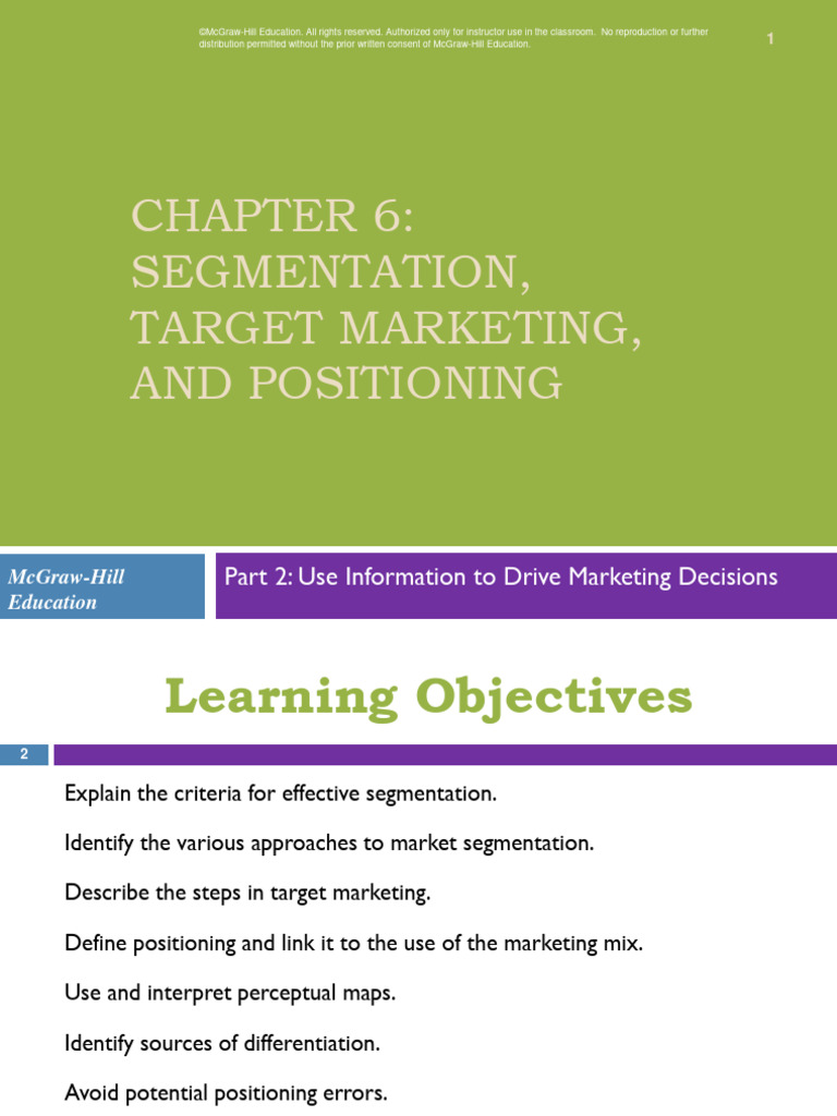 Ch07 Segmentation, Target Market, Positioning | PDF | Market ...