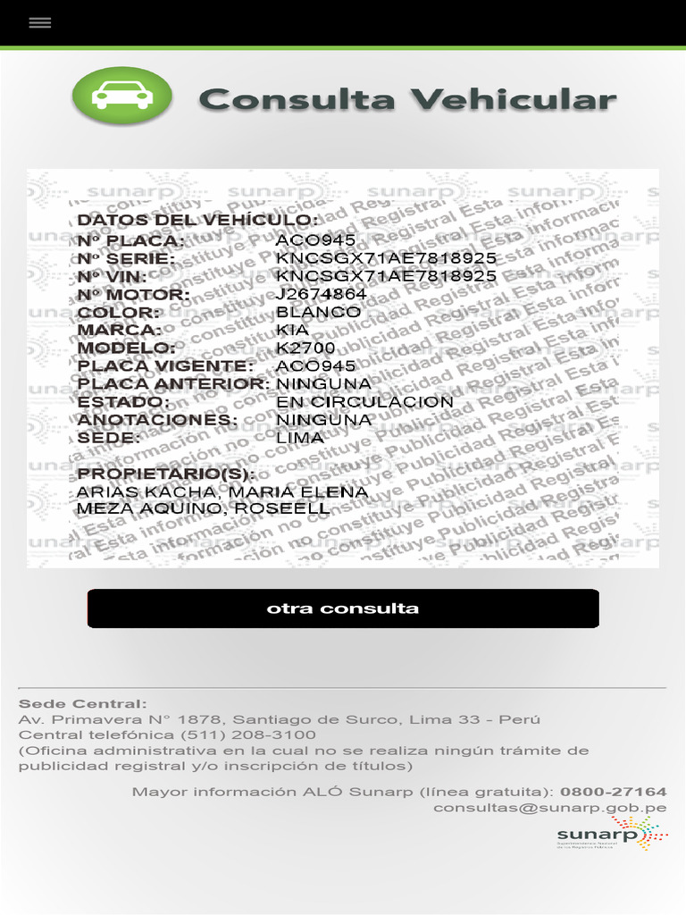 Contacto y Consultas Sunarp | PDF
