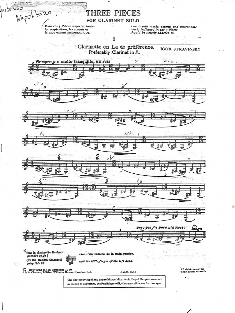 Tree Pieces - Stravinsky | PDF