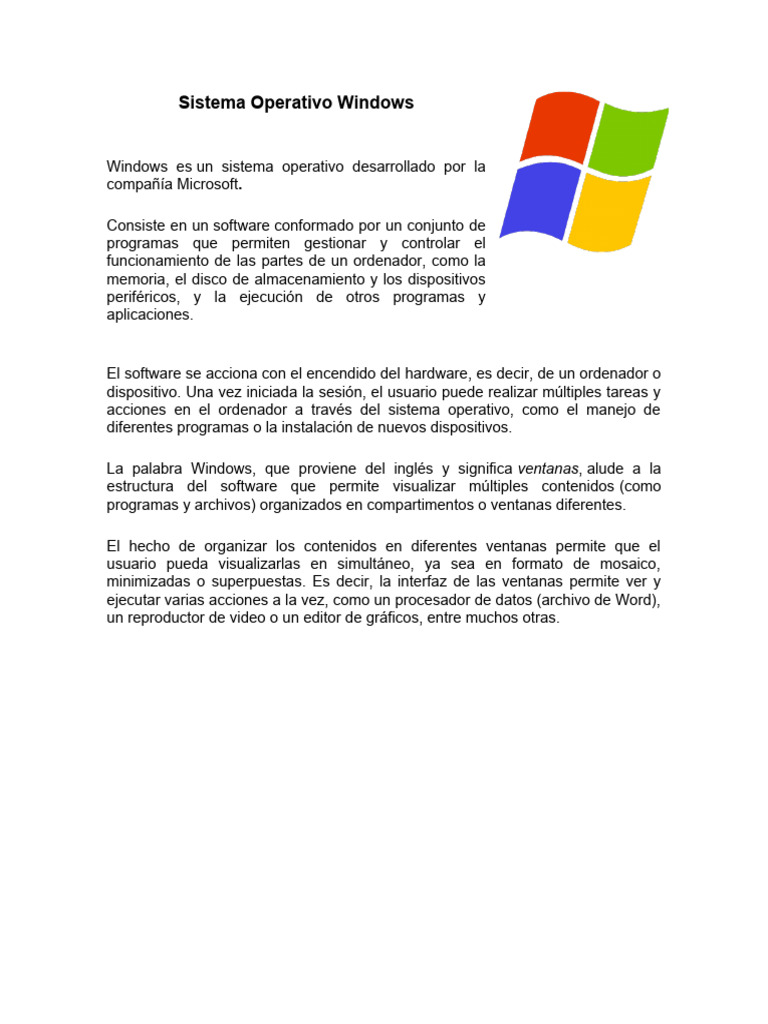 Sistema Operativo Windows-DeFINICION MARCOS | PDF