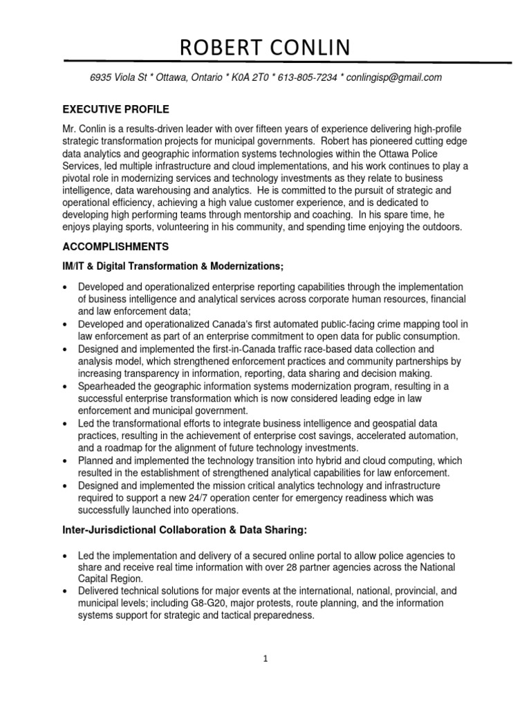 Robert Conlin: Data Analytics Leader | PDF | Geographic Information ...