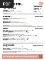 Billy G Menu 2025 | PDF