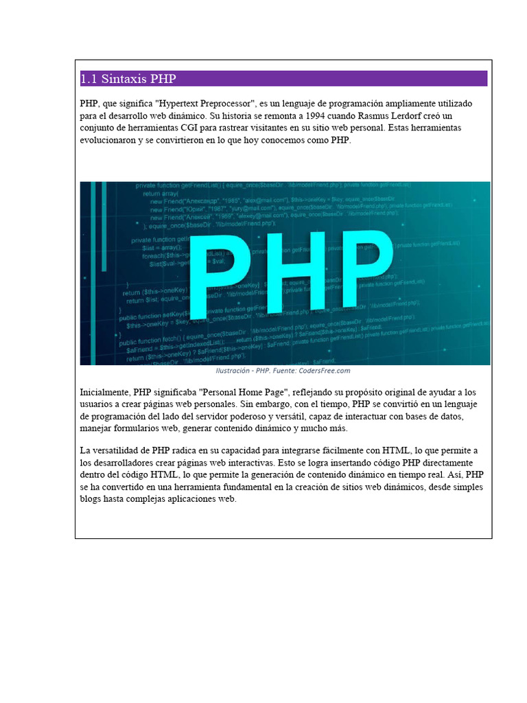 1.1 Sintaxis PHP | PDF | Php | Script Java
