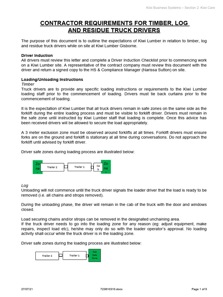 Contractor Requirements For Freight Log and Residue Truck Drivers v2 6. ...