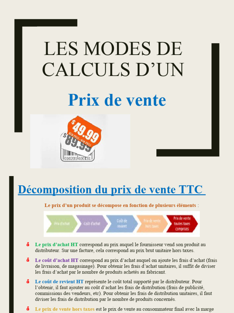 Calculs Commerciaux | PDF | Taxe sur la valeur ajoutée | Économie financière