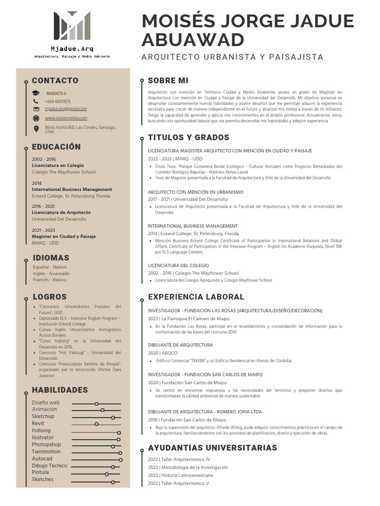 Curriculum Profesional Moisés Jadue Abuawad | PDF | Crecimiento ...