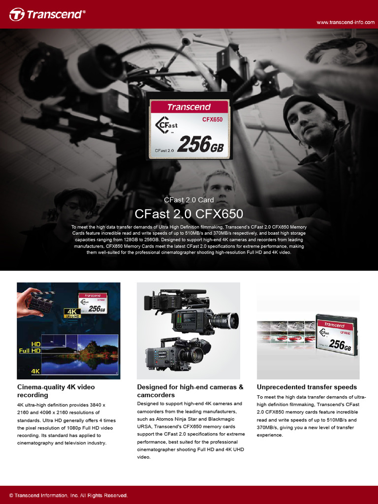 Transcend-CFast2 0CFX650 | PDF | Flash Memory | Usb Flash Drive