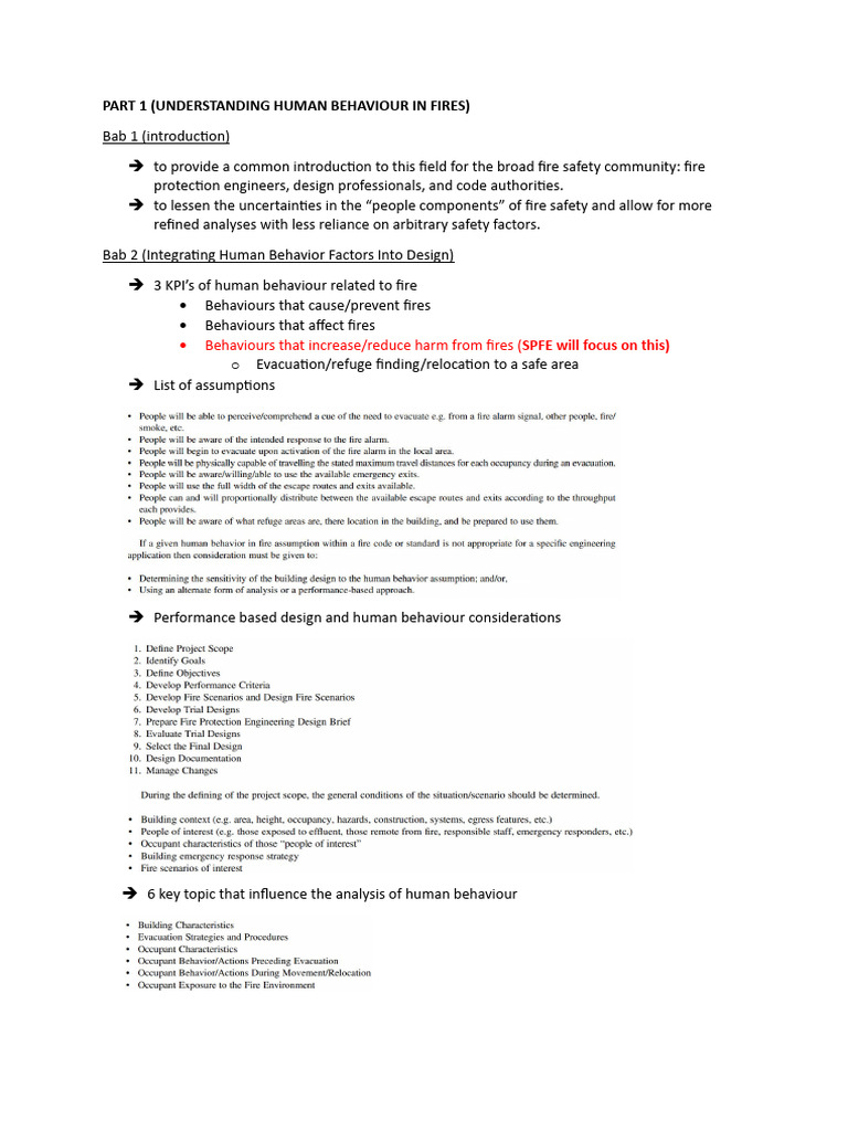Rangkuman Spfe Sains Kebakaran Part 1 | PDF | Behavior | Human Behavior