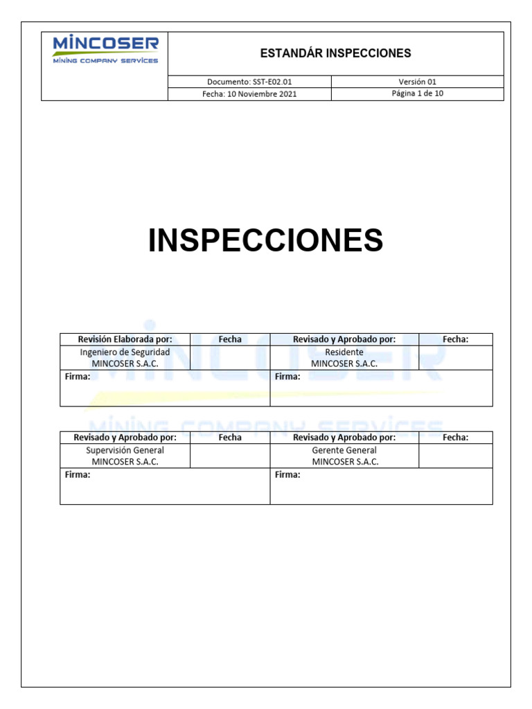 Sst-E02.01 - Inspecciones | PDF