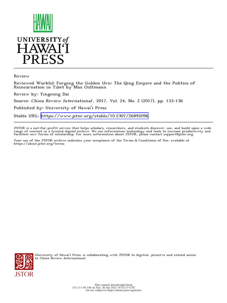 Golden Urn | PDF | Tibet | Qing Dynasty