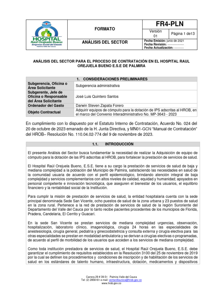 Vf Analisis Sector Equipos de Computo | PDF | Historial médico | Hospital