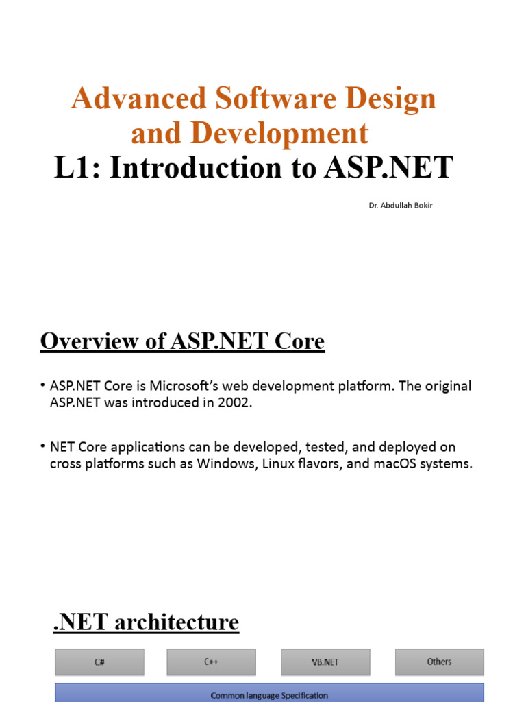 L1 Introduction To ASP - NET MVC | PDF | Model–View–Controller | World Wide Web
