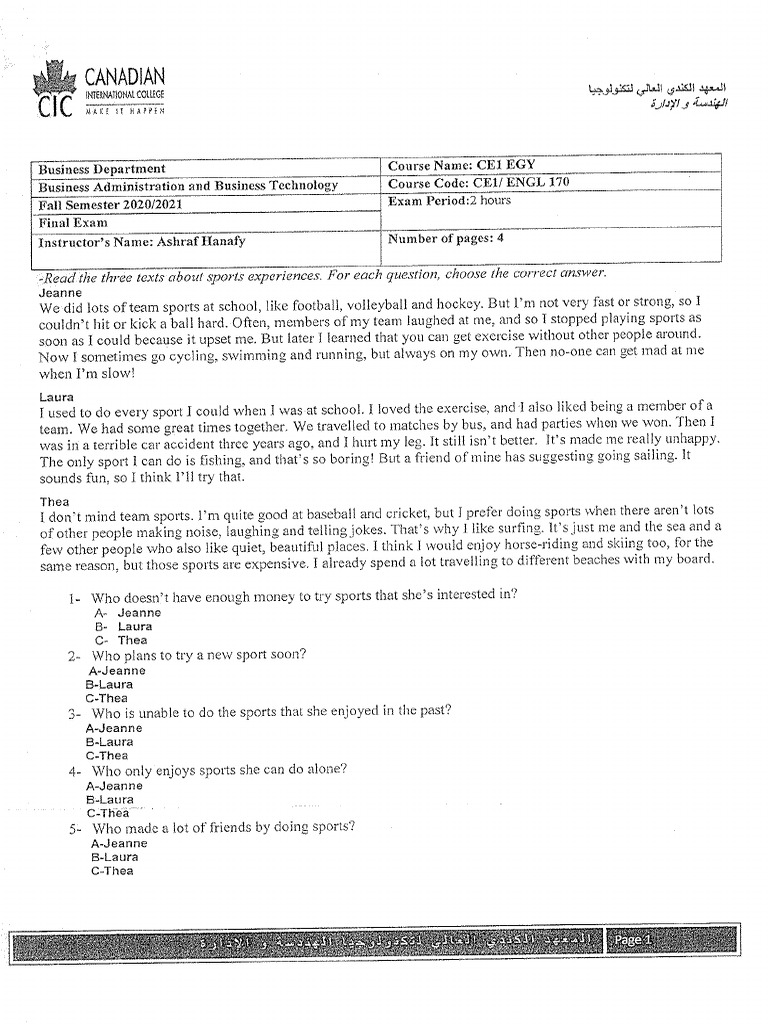 C E 1 (EGY) (Page 1) | PDF