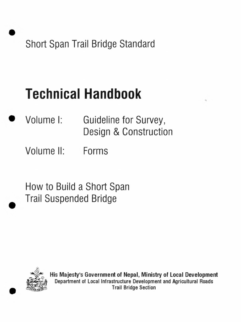 Short Span Trail Bridge Standarad Technical Handbook | PDF | Bridge ...