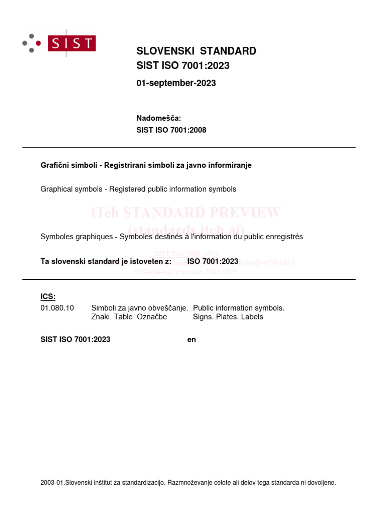 Sist Iso 7001 2023 | PDF
