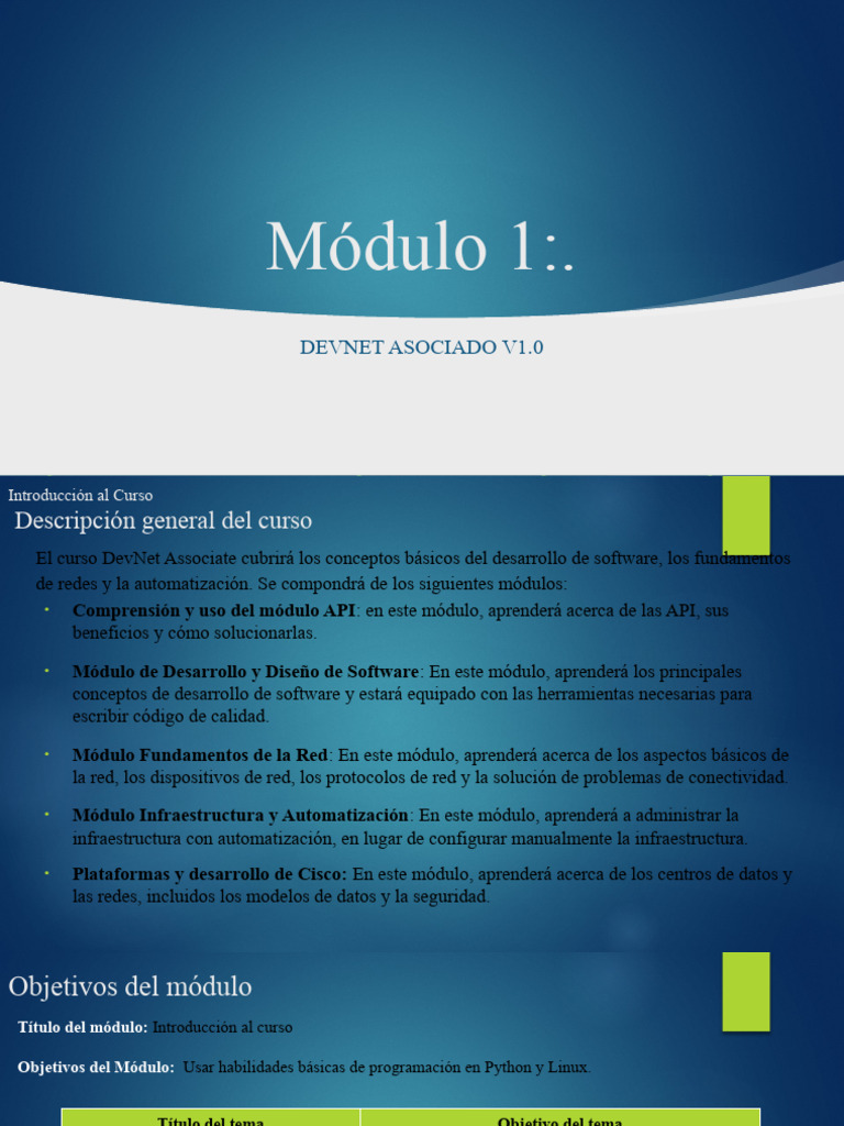 DEvnet DEVASC Module 1 | PDF | Python (lenguaje de programación) | Programación de computadoras