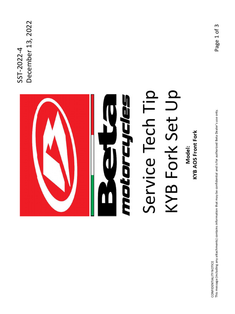 2023 KYB Suspension Beta Race Editions - 2023 KYB Fork Set Up | PDF ...