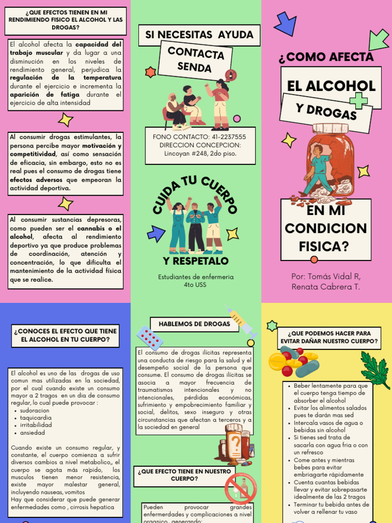 Triptico Como Afecta El Alcohol y Drogas en Mi Condicion Fisica | PDF ...