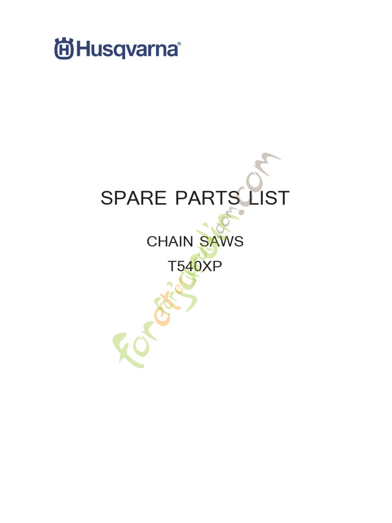 Tronconneuse - Husqvarna - t540xp - Vue Eclate Liste Des Pieces | PDF ...