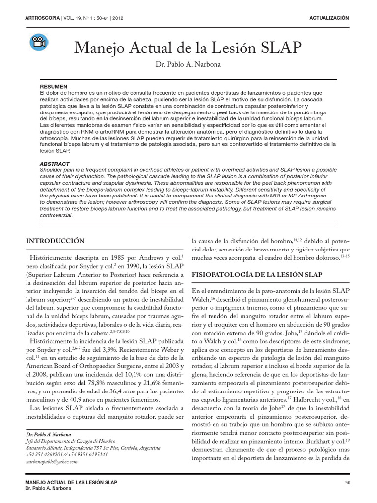 Lesión SLAP | PDF