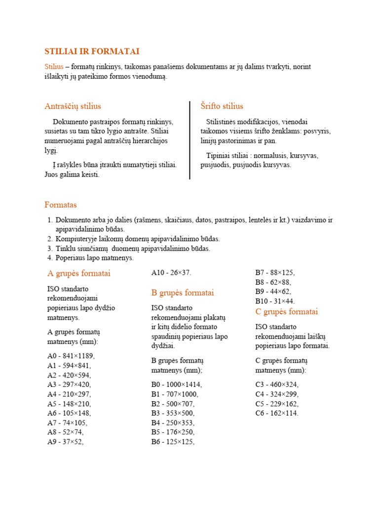 Stiliai Ir Formatai | PDF