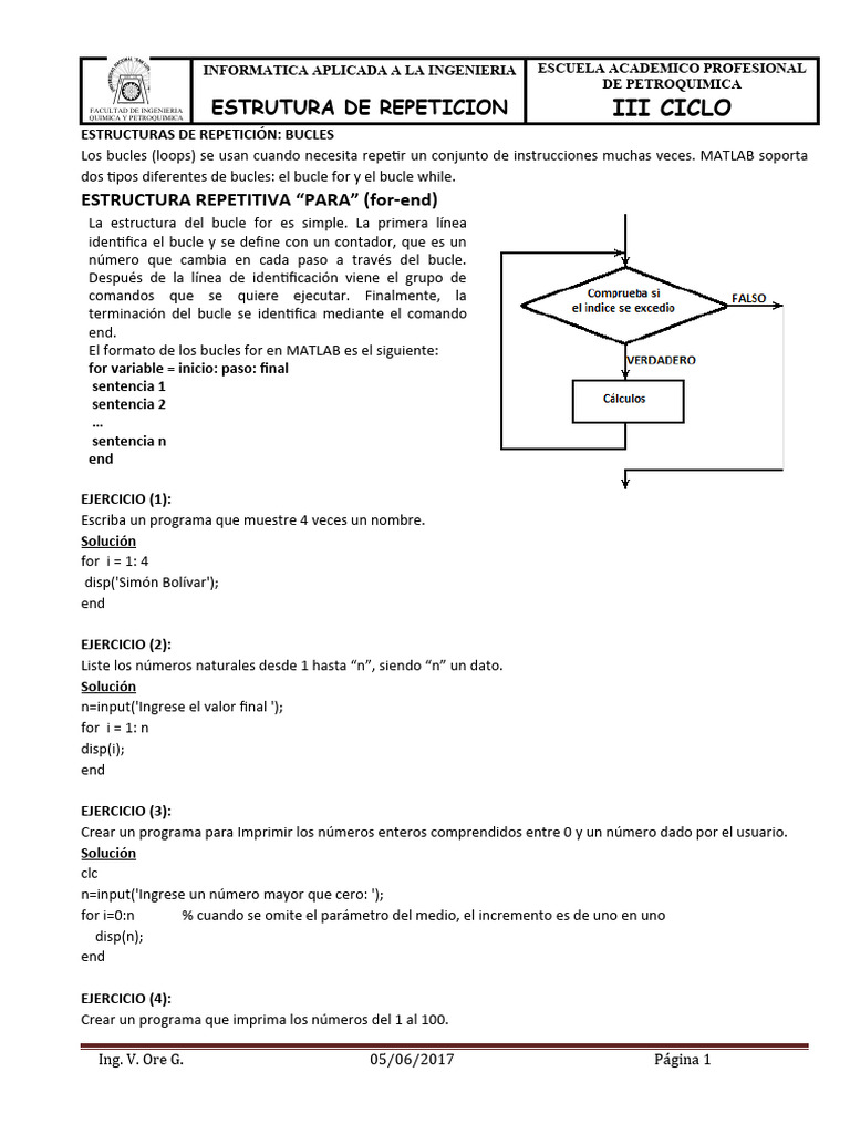 Practica - Estructura de Repeticion 2019 - I | PDF | Programación de ...