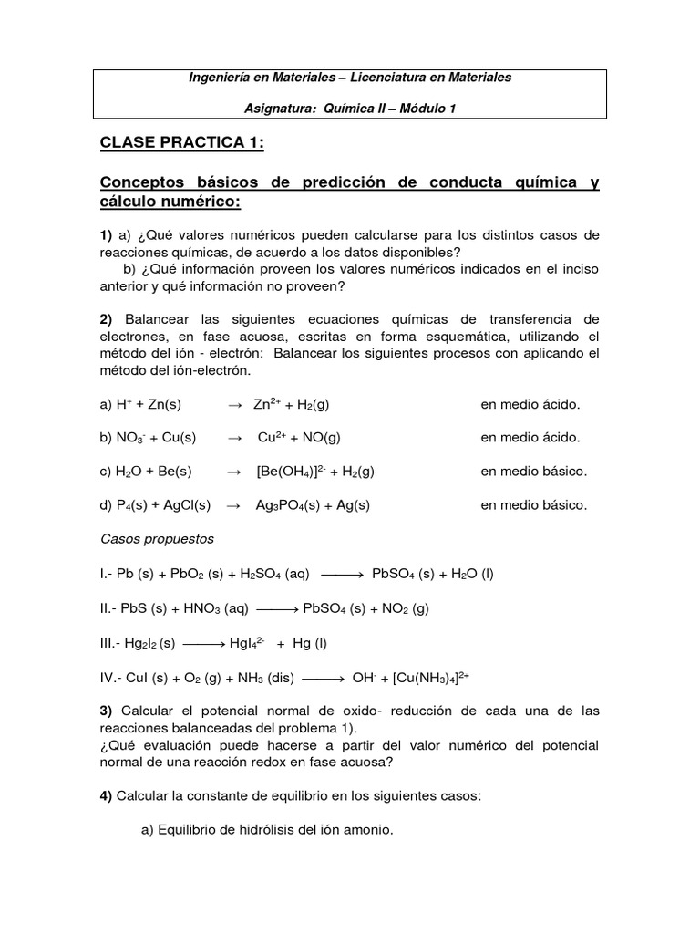 3 - Guias Qca 2 - Coloquio y TP | PDF | Ciencia y matemática