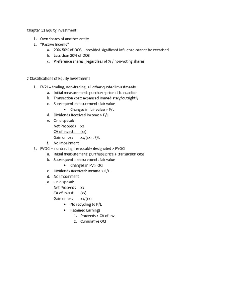 Chapter 11 Equity Investment | PDF | Investing | Fair Value
