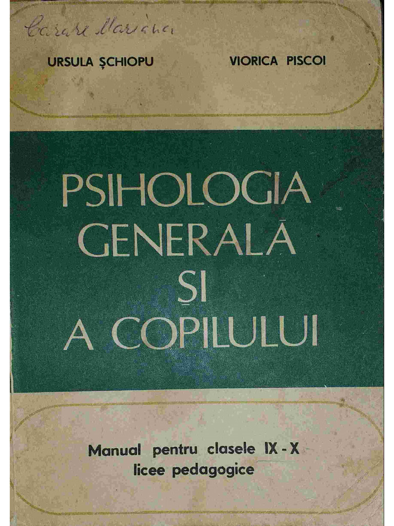 Psihologia Generala Si A Copilului | PDF